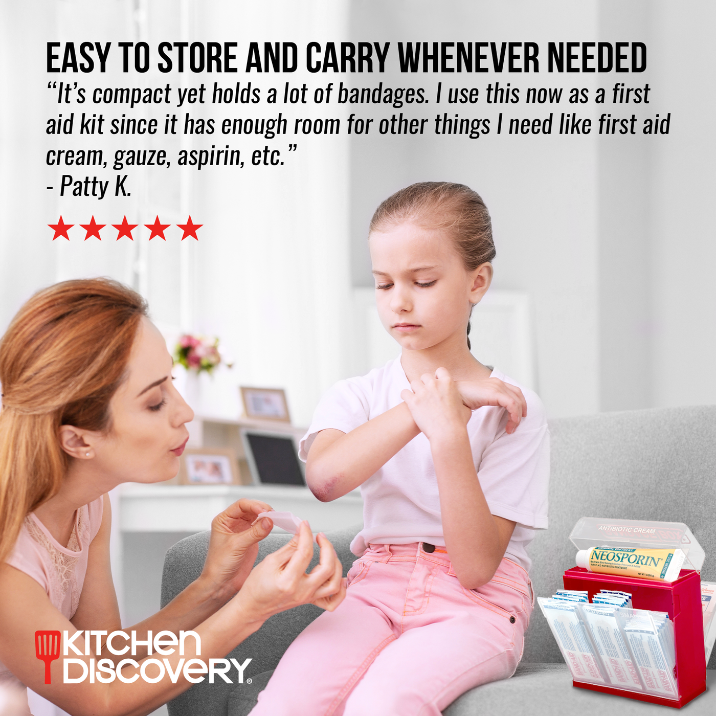 Bandage Box – First Aid Box Stores Bandages by Size – Compact Medical ...